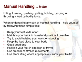 Manual handling overview | PPT