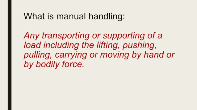 Manual handling presentation | PPTX