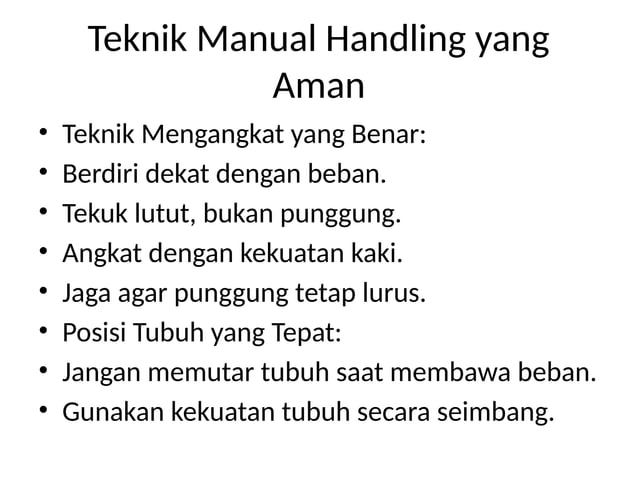 Contoh PPT Pengangkatan Manual Versi Singkat | PPTX