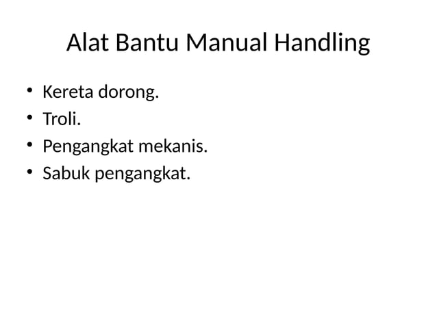 Contoh PPT Pengangkatan Manual Versi Singkat | PPTX