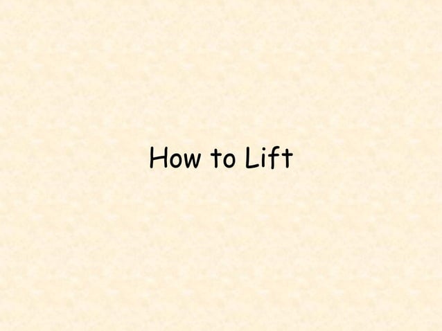 Manual Handling Presentation........................ | PPT