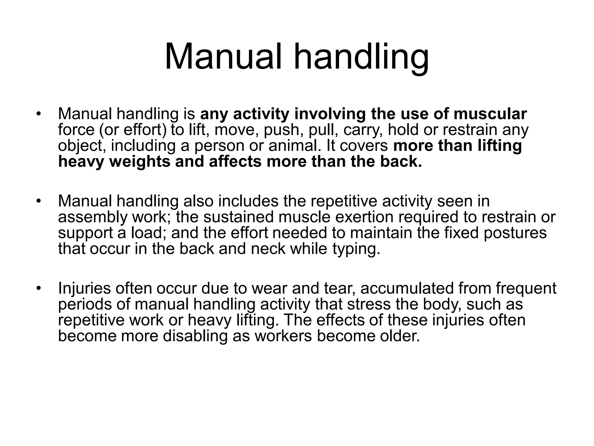 Manual handling & safety signage | PPT