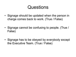 Manual handling & signage review | PDF