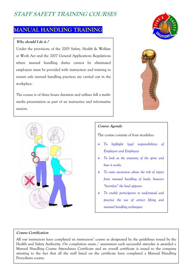 Manual Handling Training | PDF