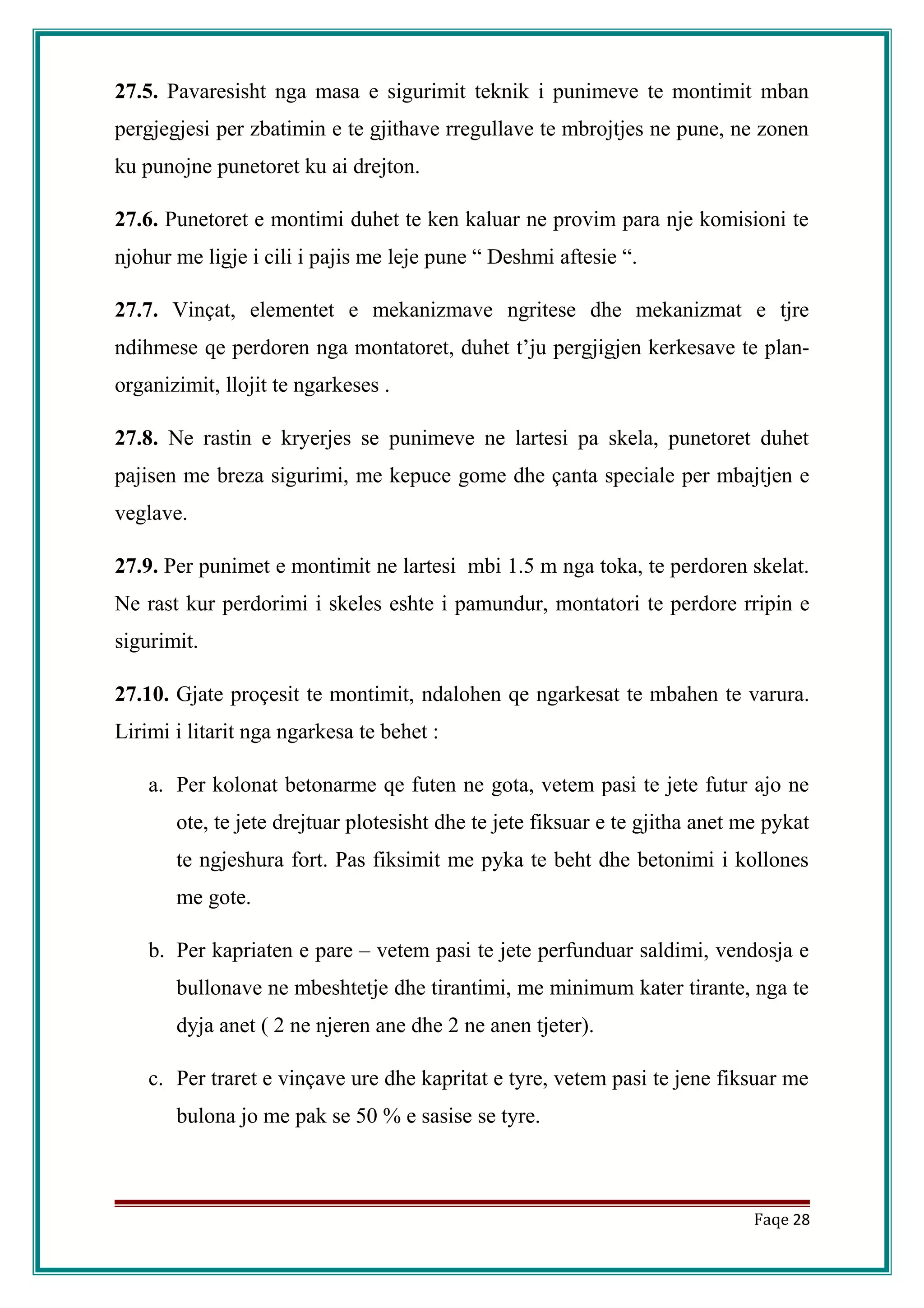 Manuali i punes ndertimin e linjave dhe nst te tensionit te larte shqip 2018 | DOC