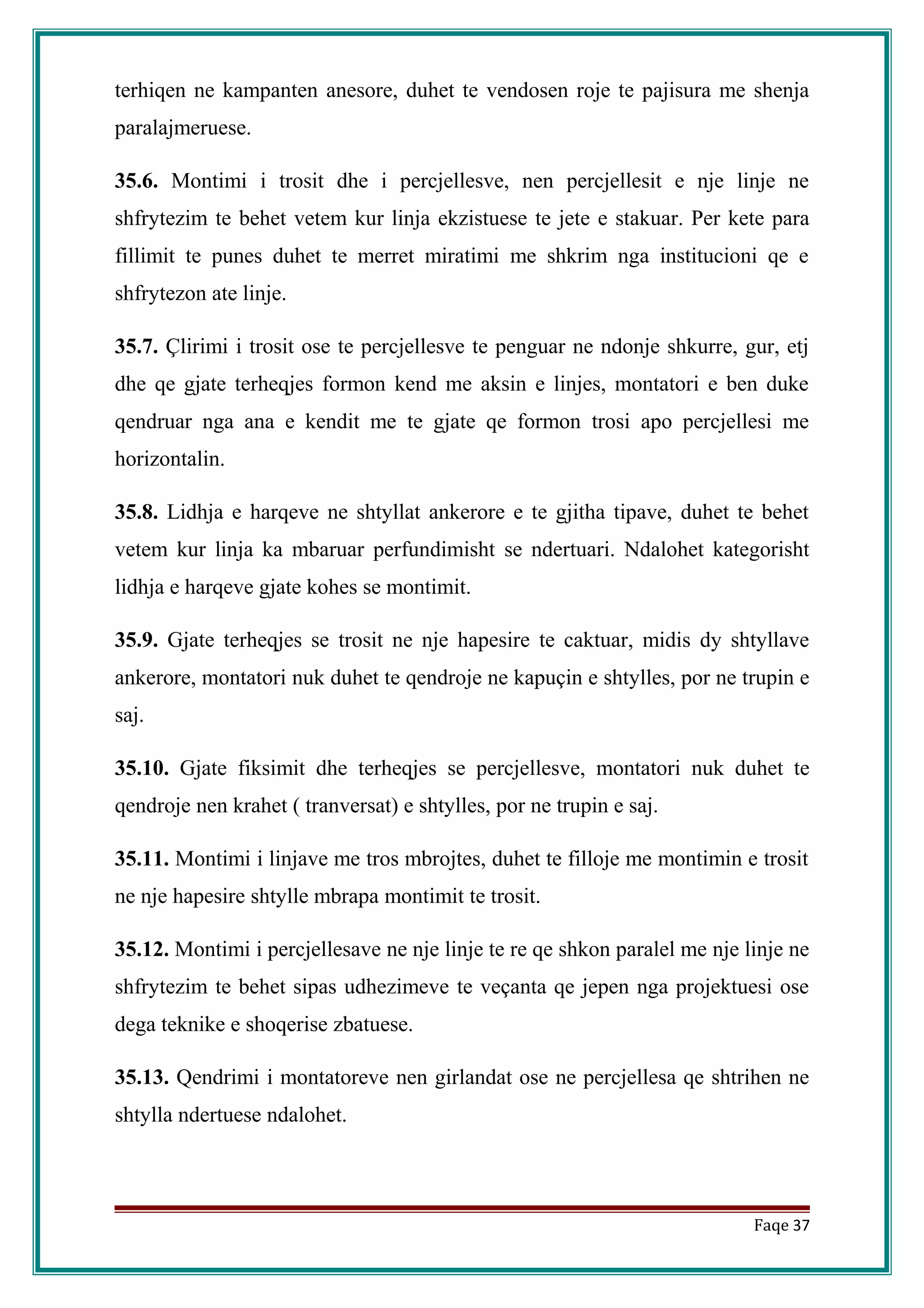 Manuali i punes ndertimin e linjave dhe nst te tensionit te larte shqip 2018 | DOC