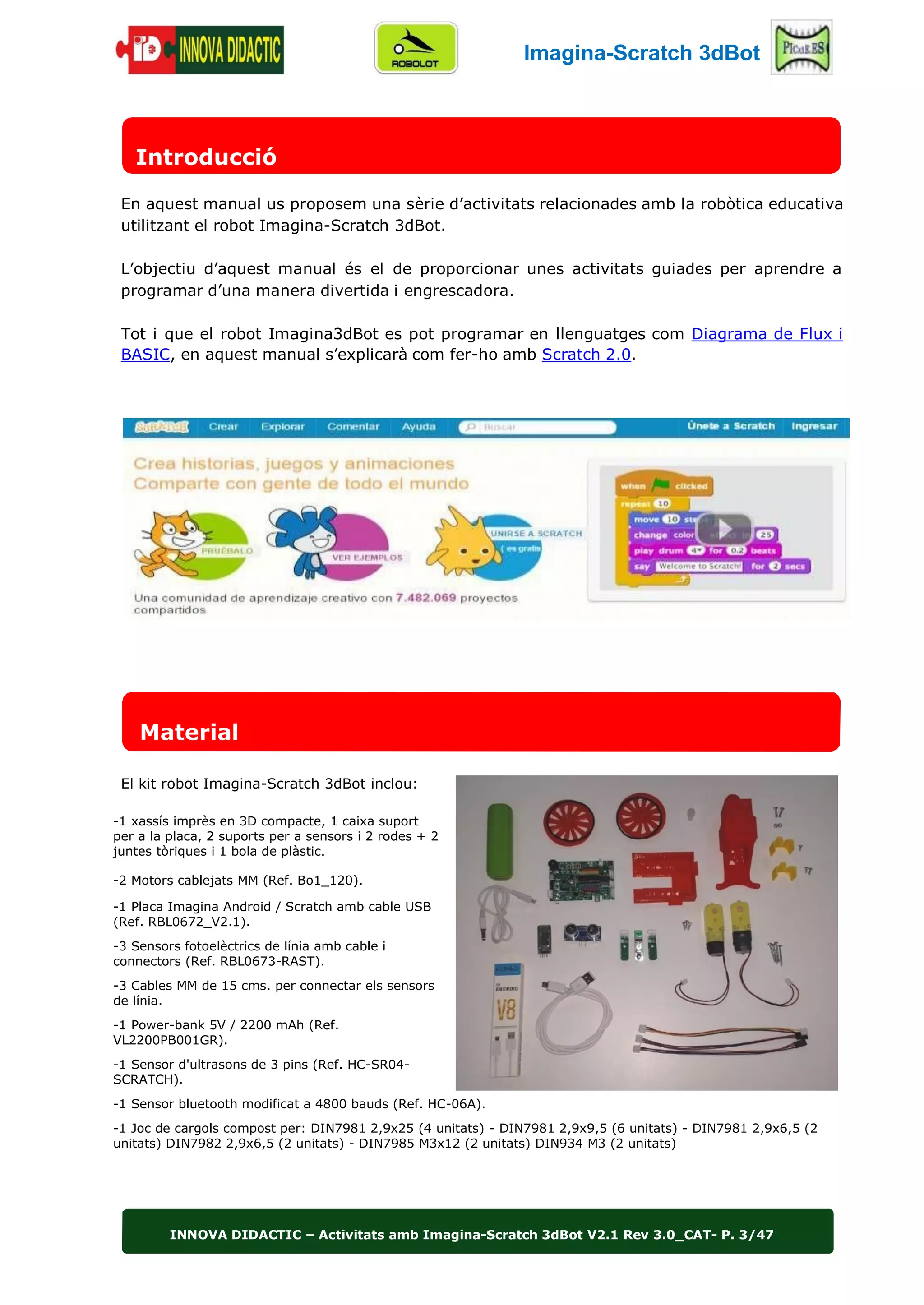 Manual imagina scratch-3d_bot_v2.1_rev3.0_cat | PDF