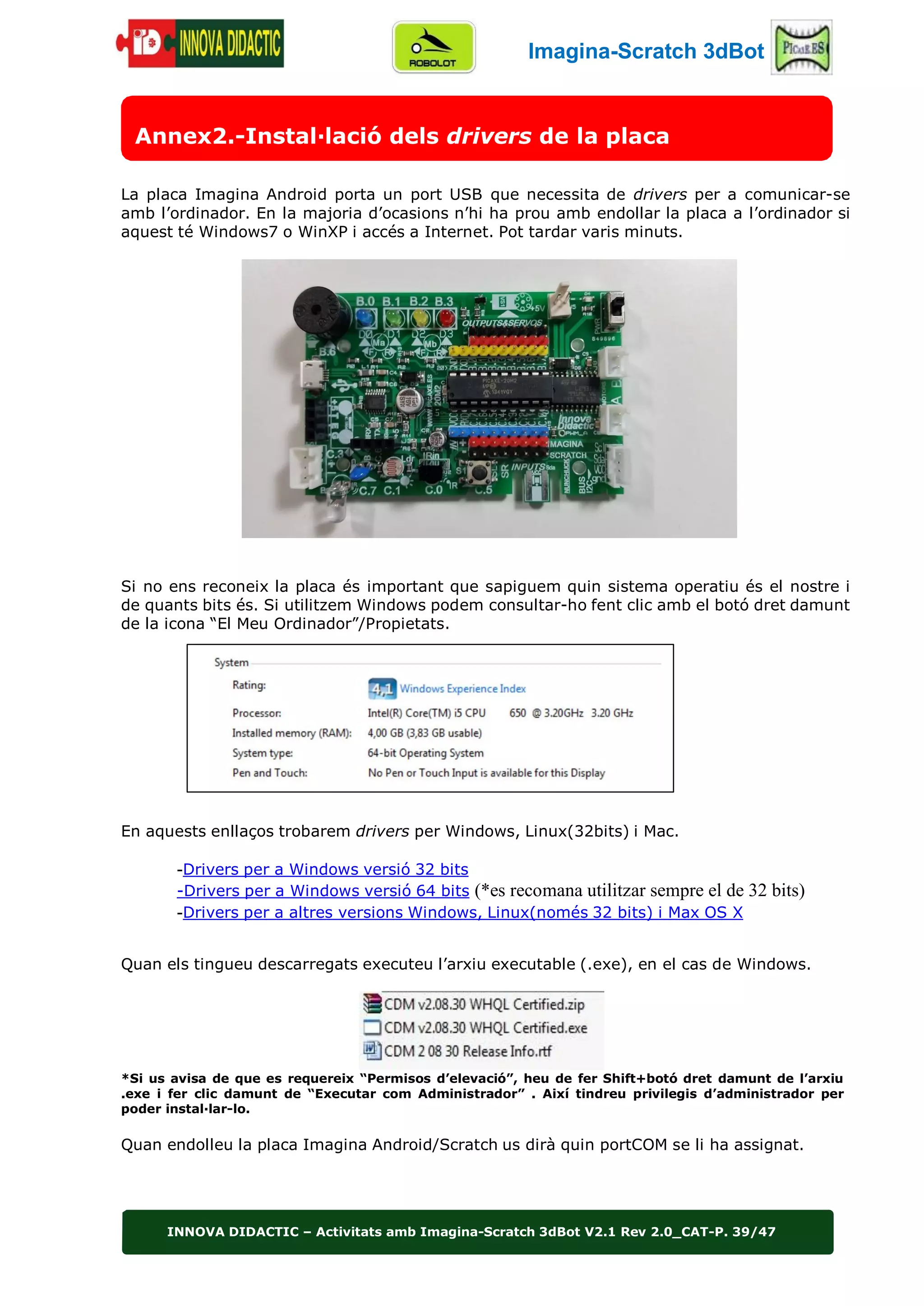 Manual imagina scratch-3d_bot_v2.1_rev3.0_cat | PDF