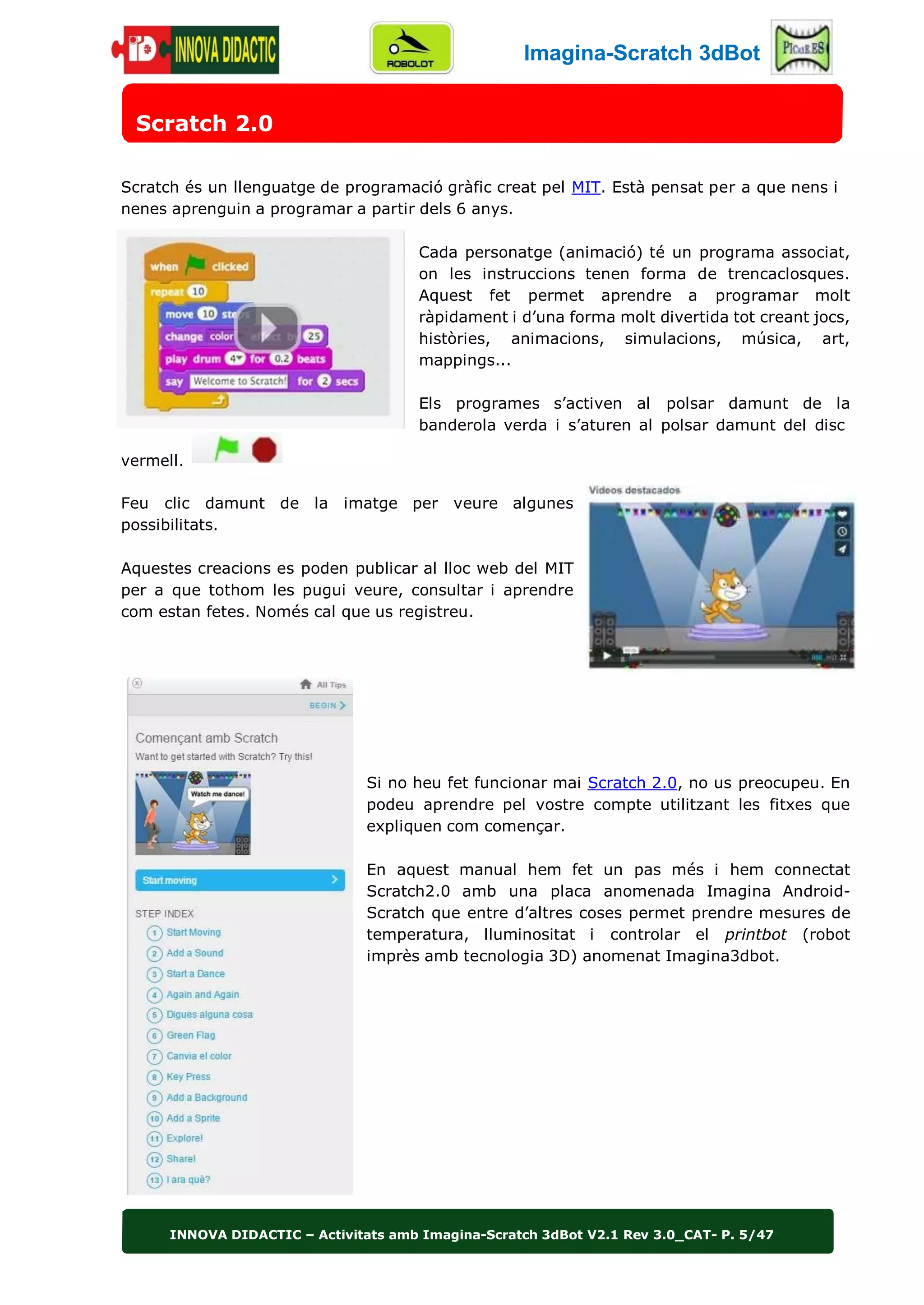 Manual imagina scratch-3d_bot_v2.1_rev3.0_cat | PDF