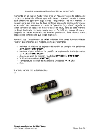 Manual instalacion turbo_timer_bhean | PDF