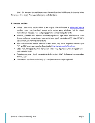 Manual installasi s li ms 7 (cendana) di windows | PDF
