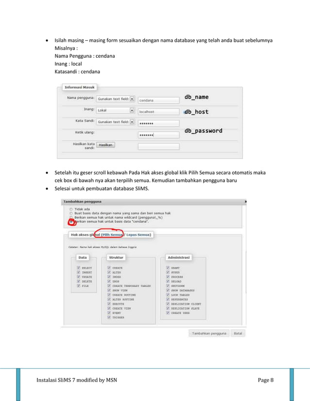 Manual installasi s li ms 7 (cendana) di windows | PDF