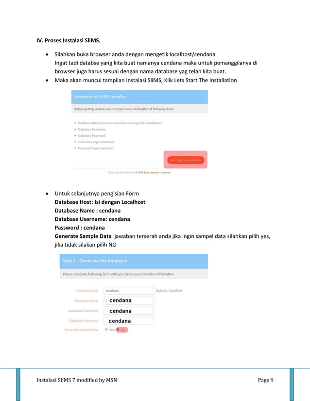 Manual installasi s li ms 7 (cendana) di windows | PDF