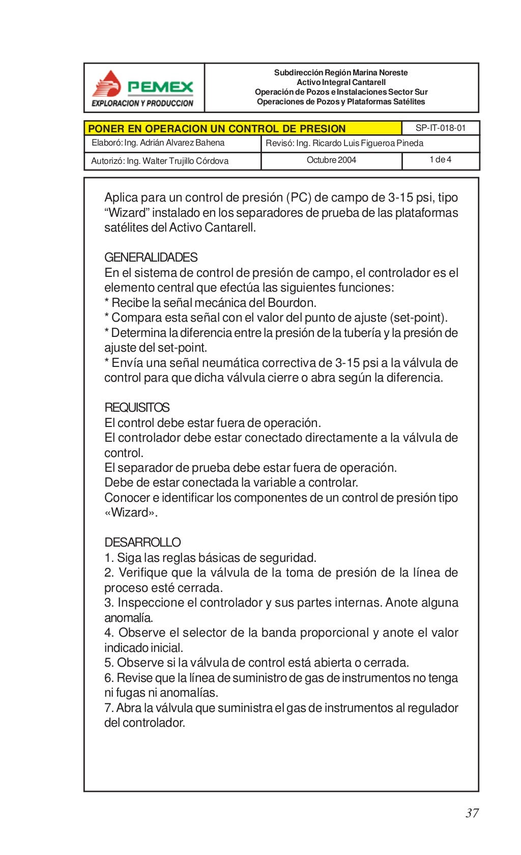 Instrucciones De Trabajo