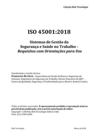 ISO 45001:2018 - Sistemas de Gestão da Segurança e Saúde no Trabalho | PDF