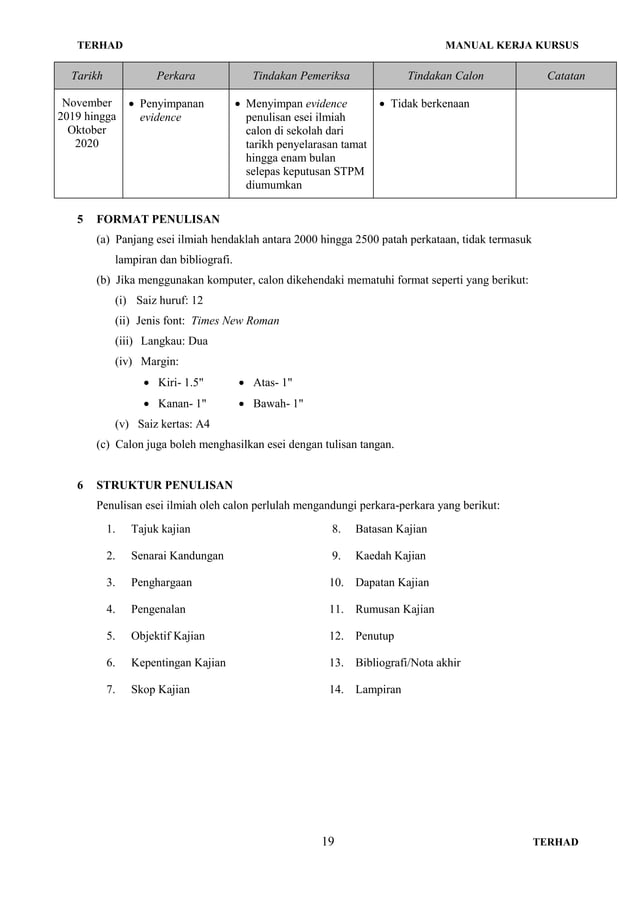 Manual kerja kursus bm p3 9105 2019 | PDF