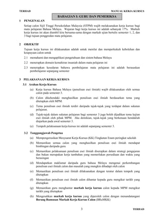 Manual kerja kursus bm p3 9105 2019 | PDF