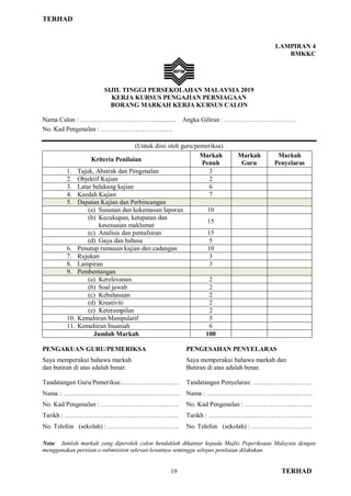 Manual kerja kursus pp 2019 | PDF