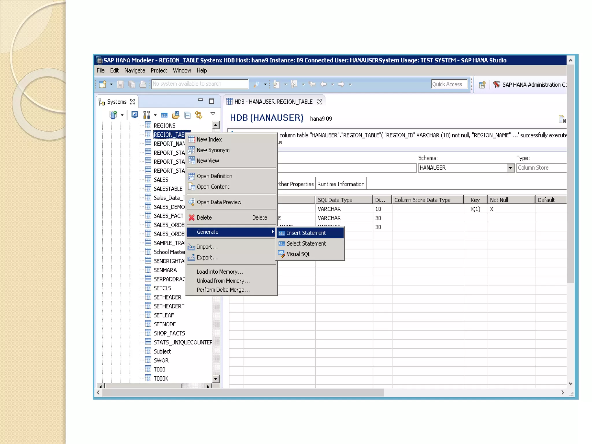 SAP HANA - Manually to insert_data_table | PPT