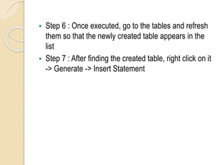 SAP HANA - Manually to insert_data_table | PPTX | Databases | Computer Software and Applications