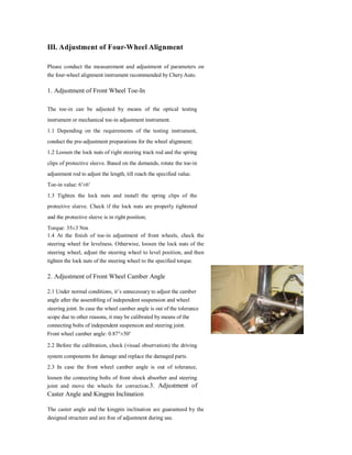 Manual mantenimiento Chery A1 | PDF