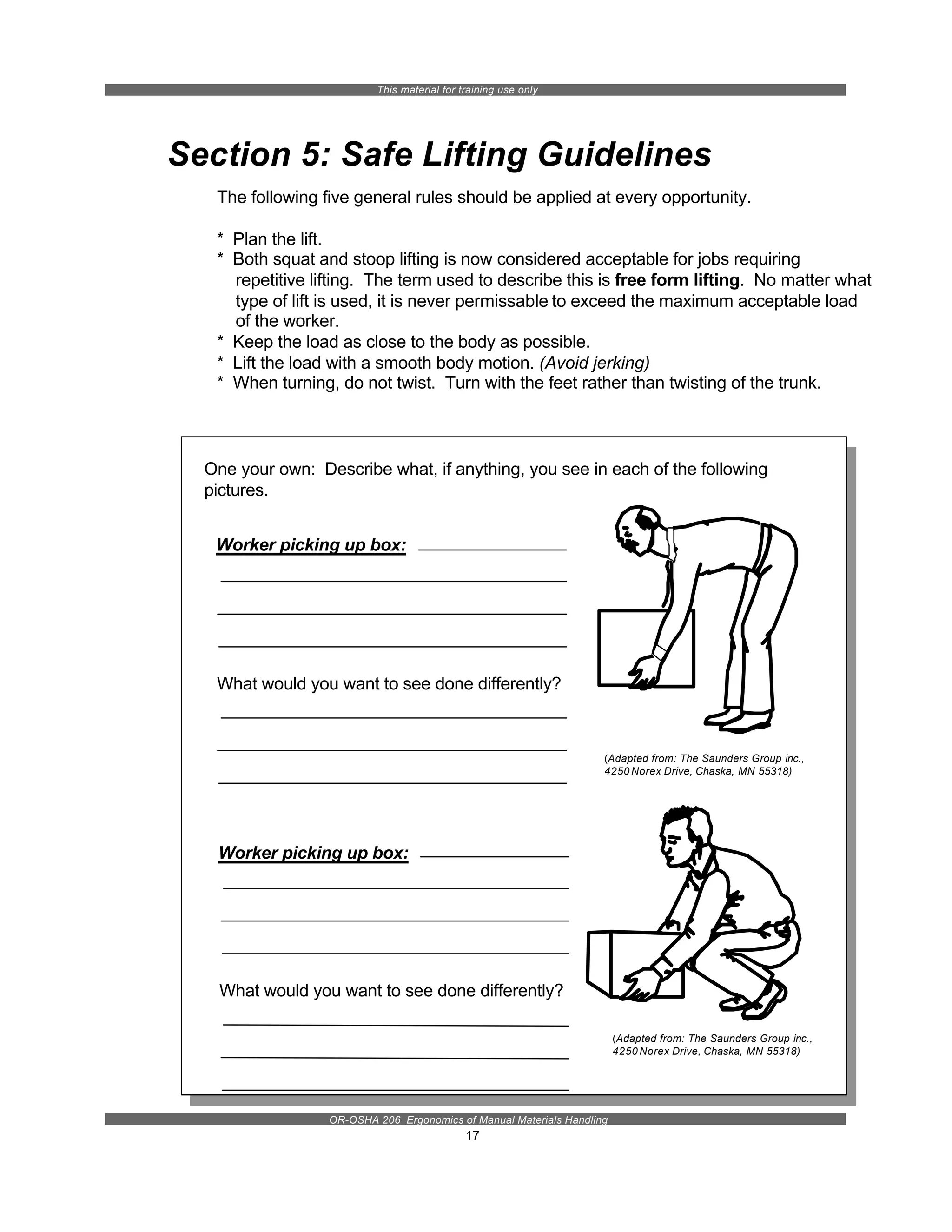 Manual materials handling osha oregon | PDF