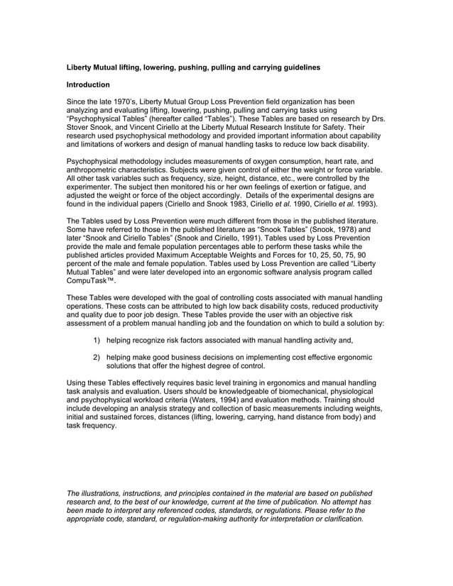 Manual Materials Handling Guidelines Pdf