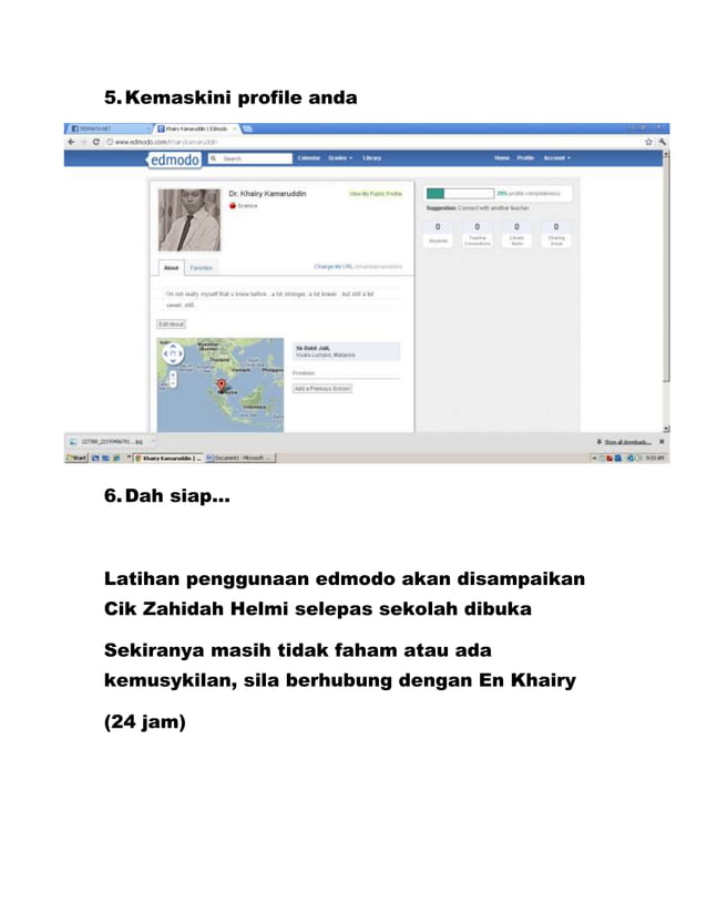 Manual membuka akaun edmodo | DOCX