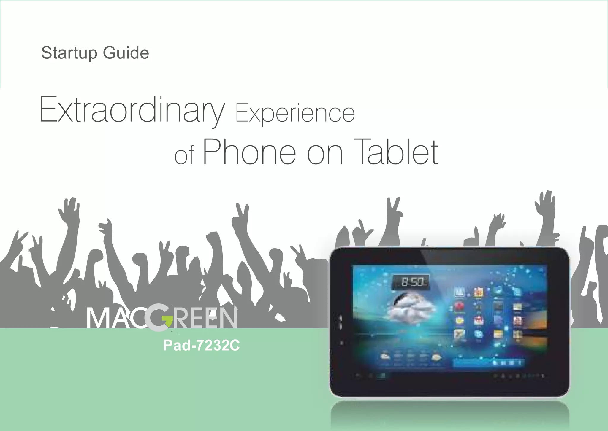 MacGreen Tablet PC MG- 7232C Startup Guide | PDF