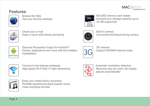MacGreen Tablet PC MG- 7232C Startup Guide | PPT