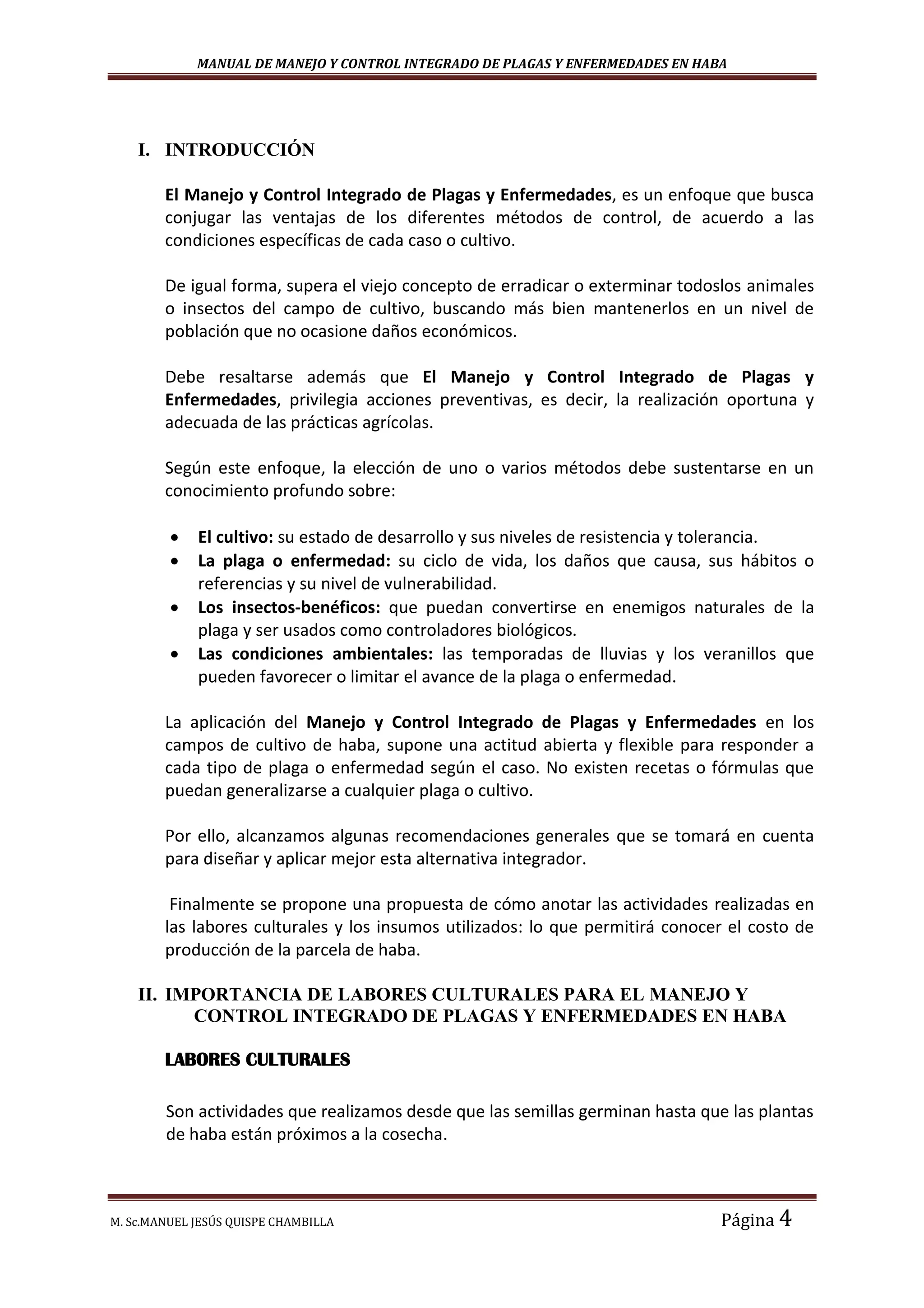 MANUAL DE MANEJO Y CONTROL INTEGRADO DE PLAGAS Y ENFERMEDADES EN HABA | PDF
