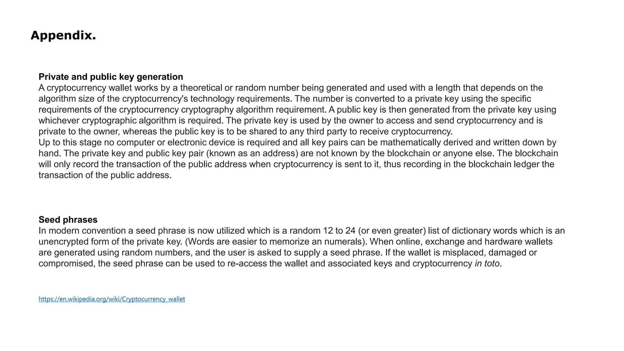 Generation of mnemonic phrase for crypto | PPT