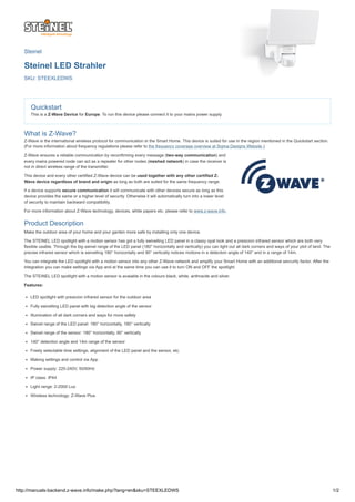 Manual motion sensor with led spotlight xled home 2 - z-wave plus ...