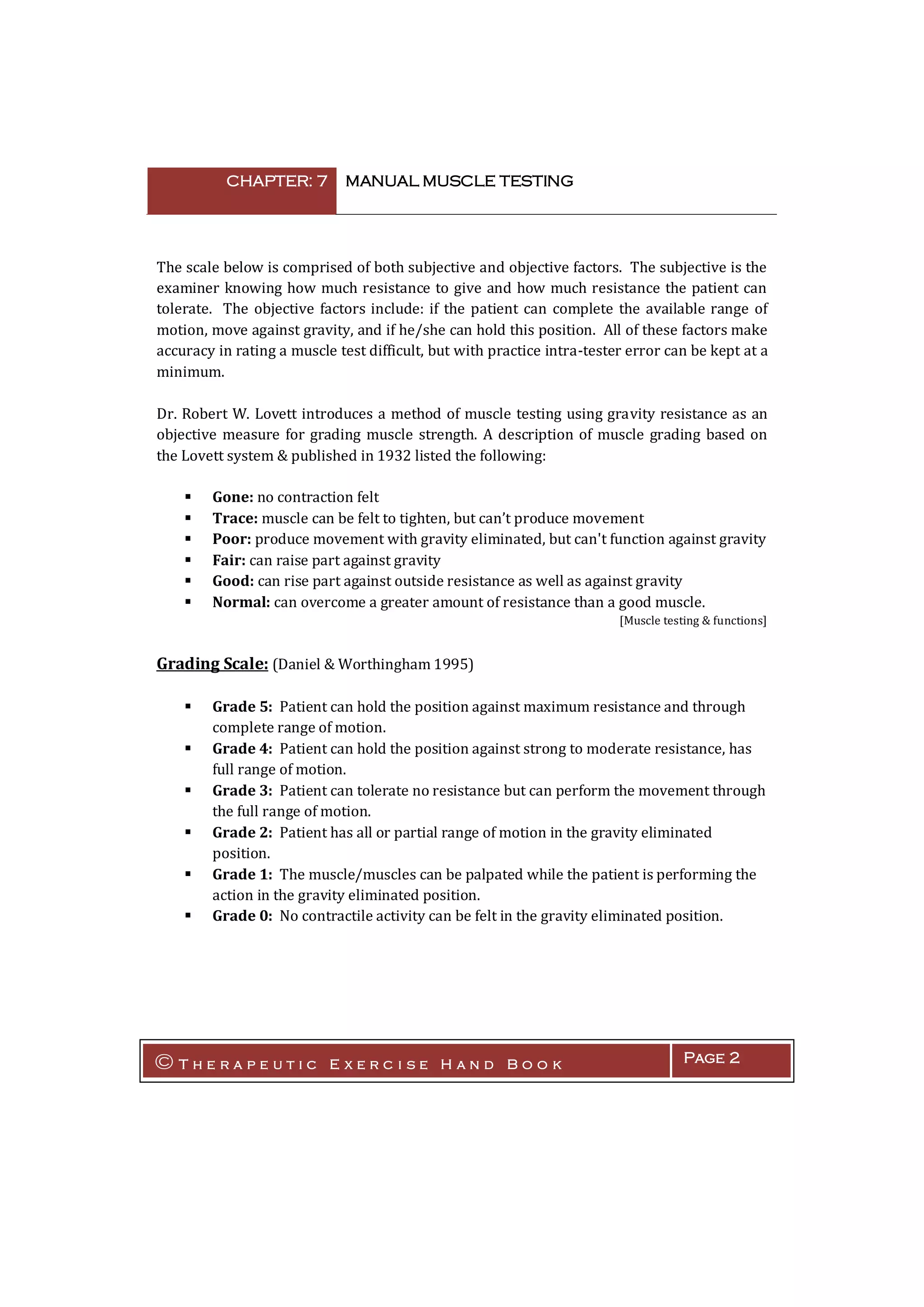 Manual muscle testing | PDF