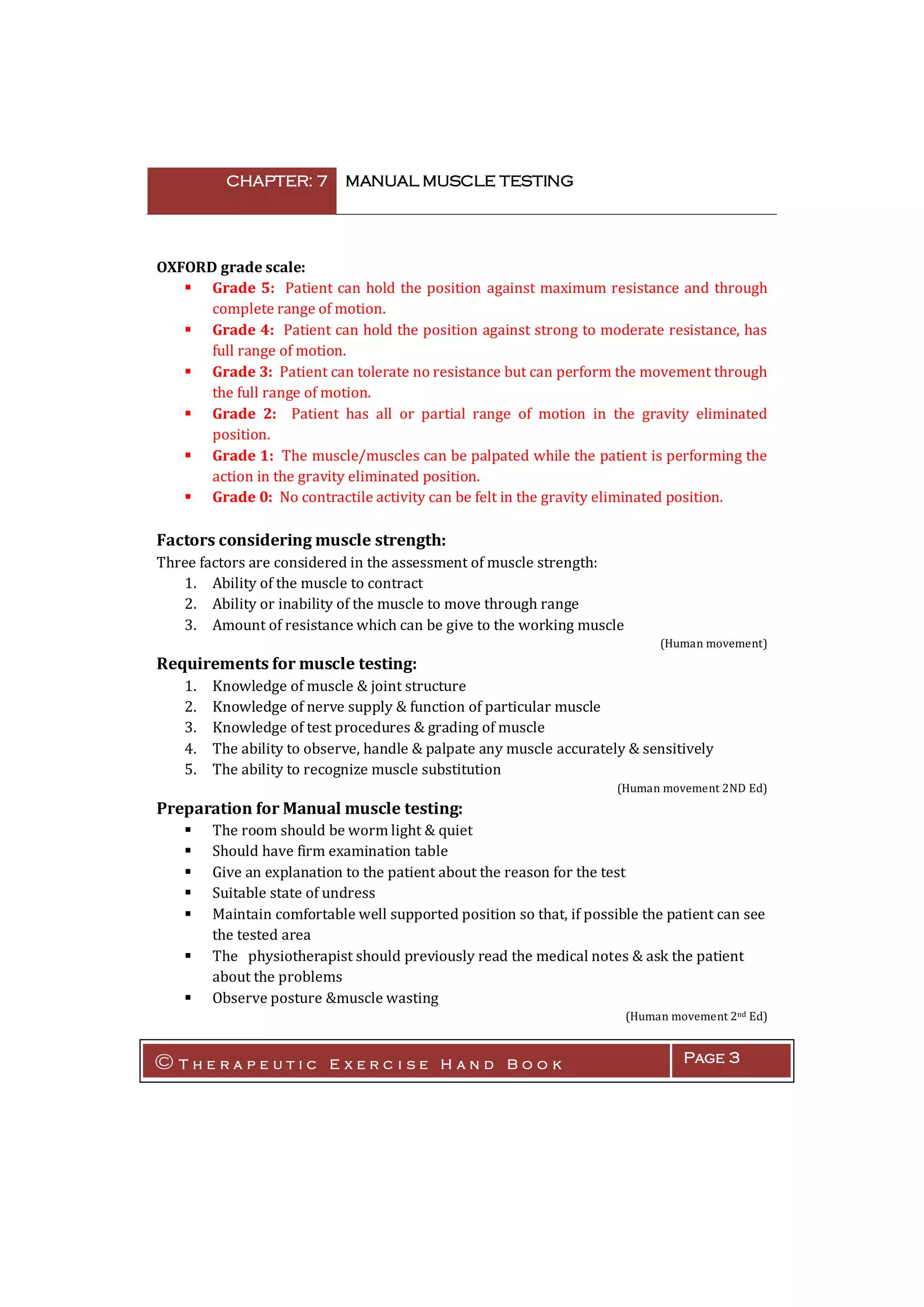 Manual muscle testing | PDF