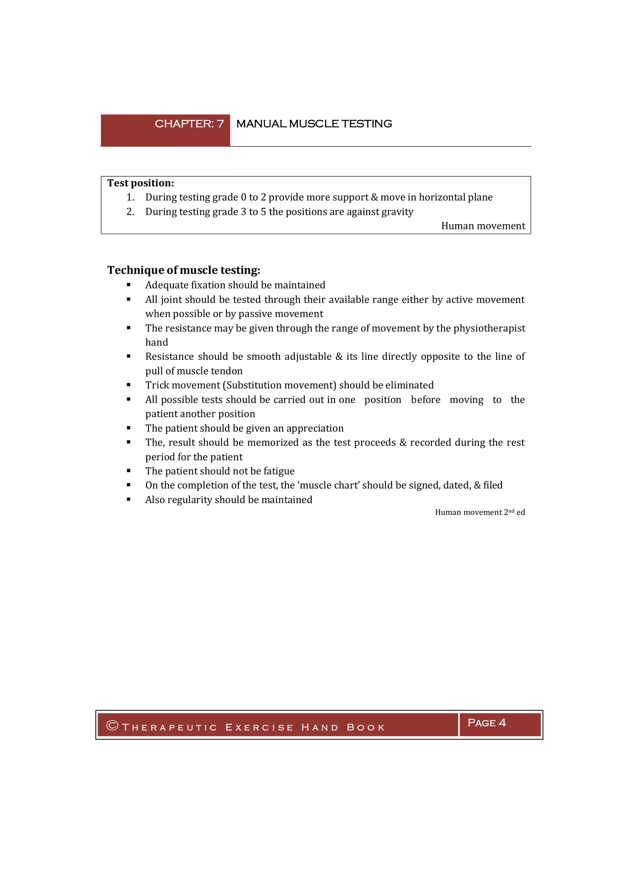 Manual muscle testing | PDF