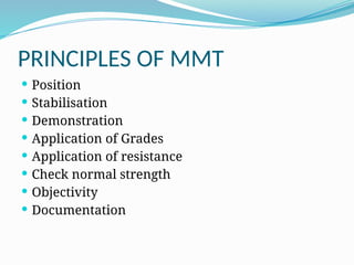 MANUAL MUSCLE TEST Definition and Principles | PPTX