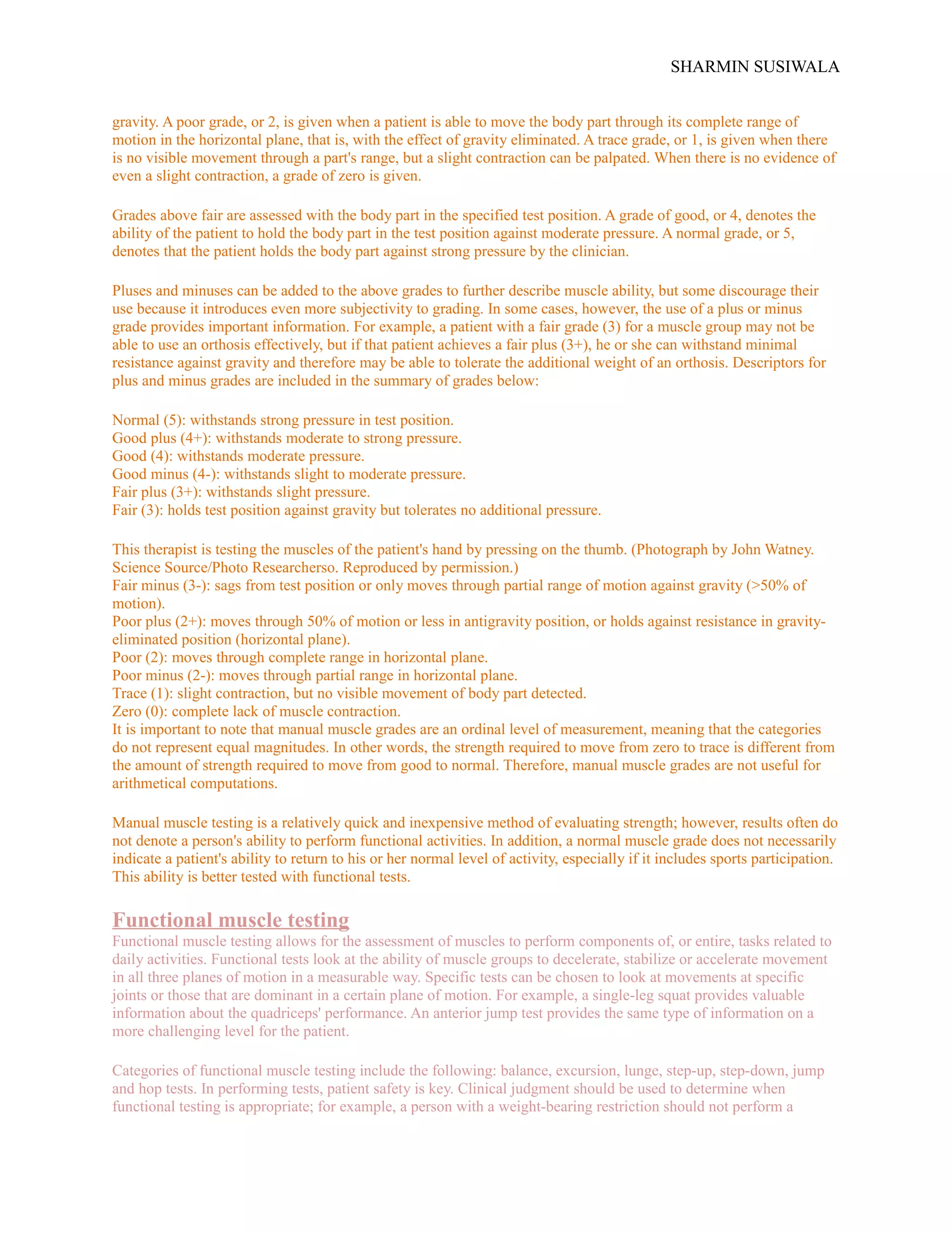 Manual muscle testing | RTF