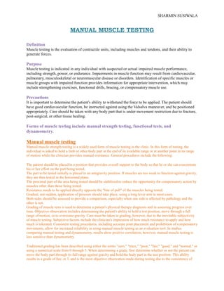 Manual muscle testing | RTF