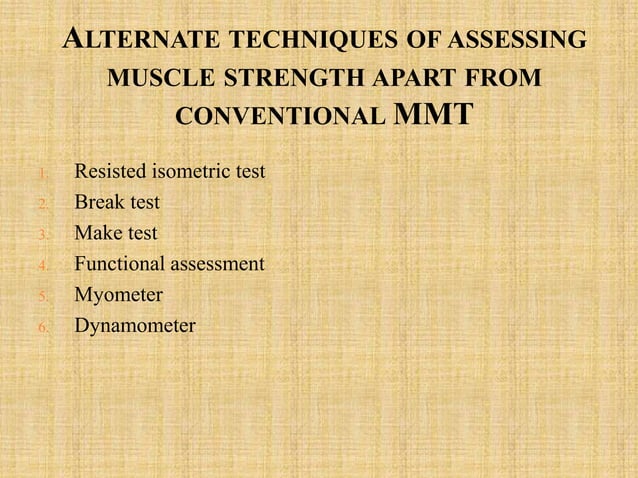 Manual Muscle Testing (MMT) | PPTX
