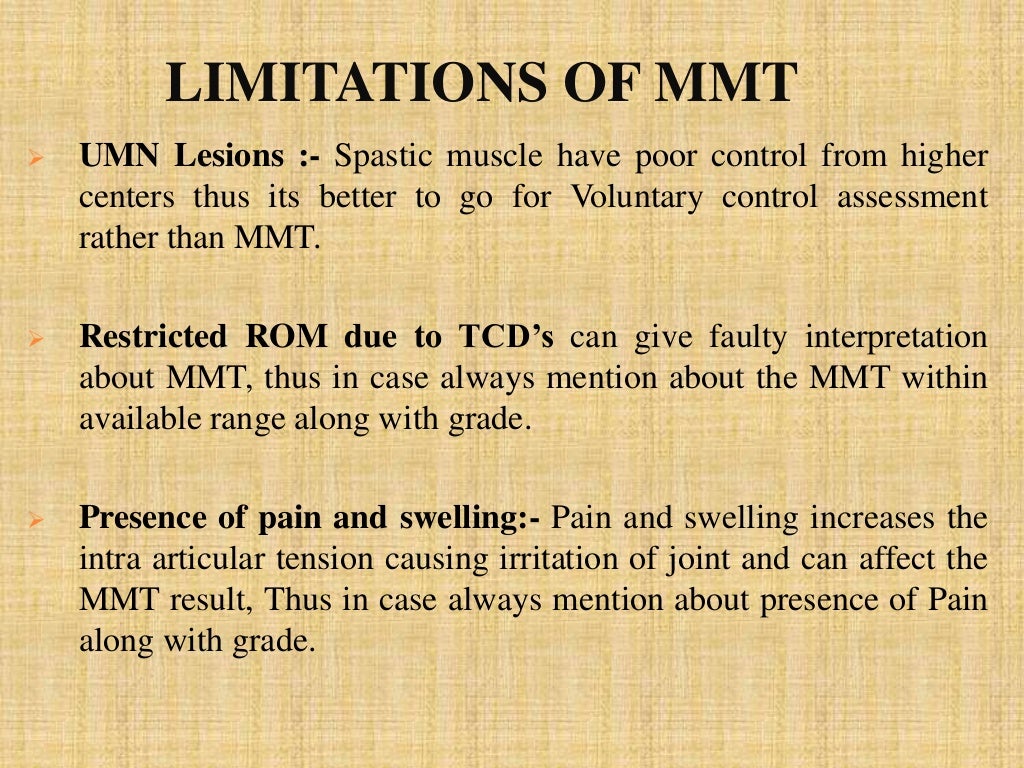 Manual Muscle Testing (MMT)