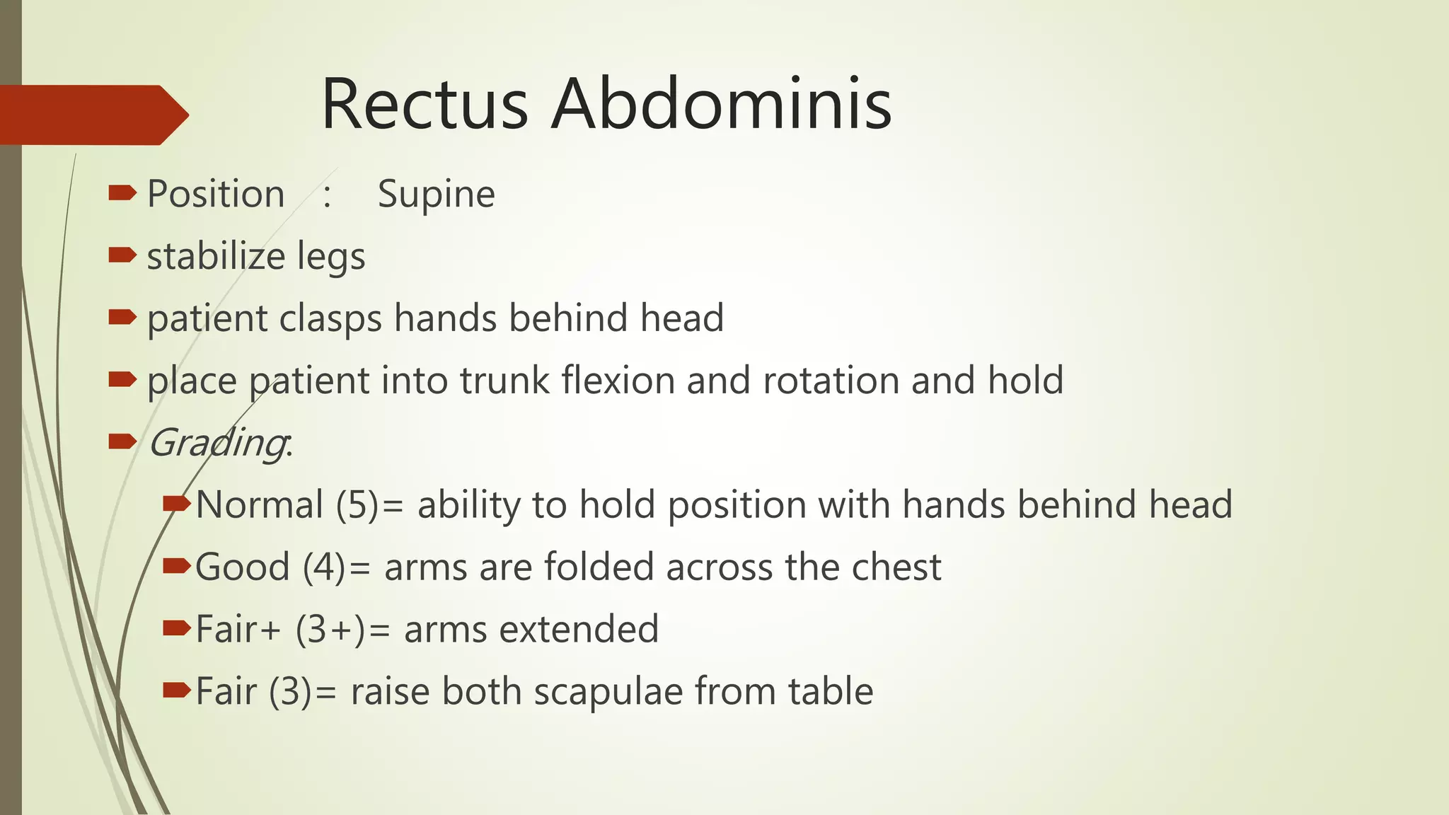 Manual Muscle Testing For Trunk, Neck & Face | PPTX