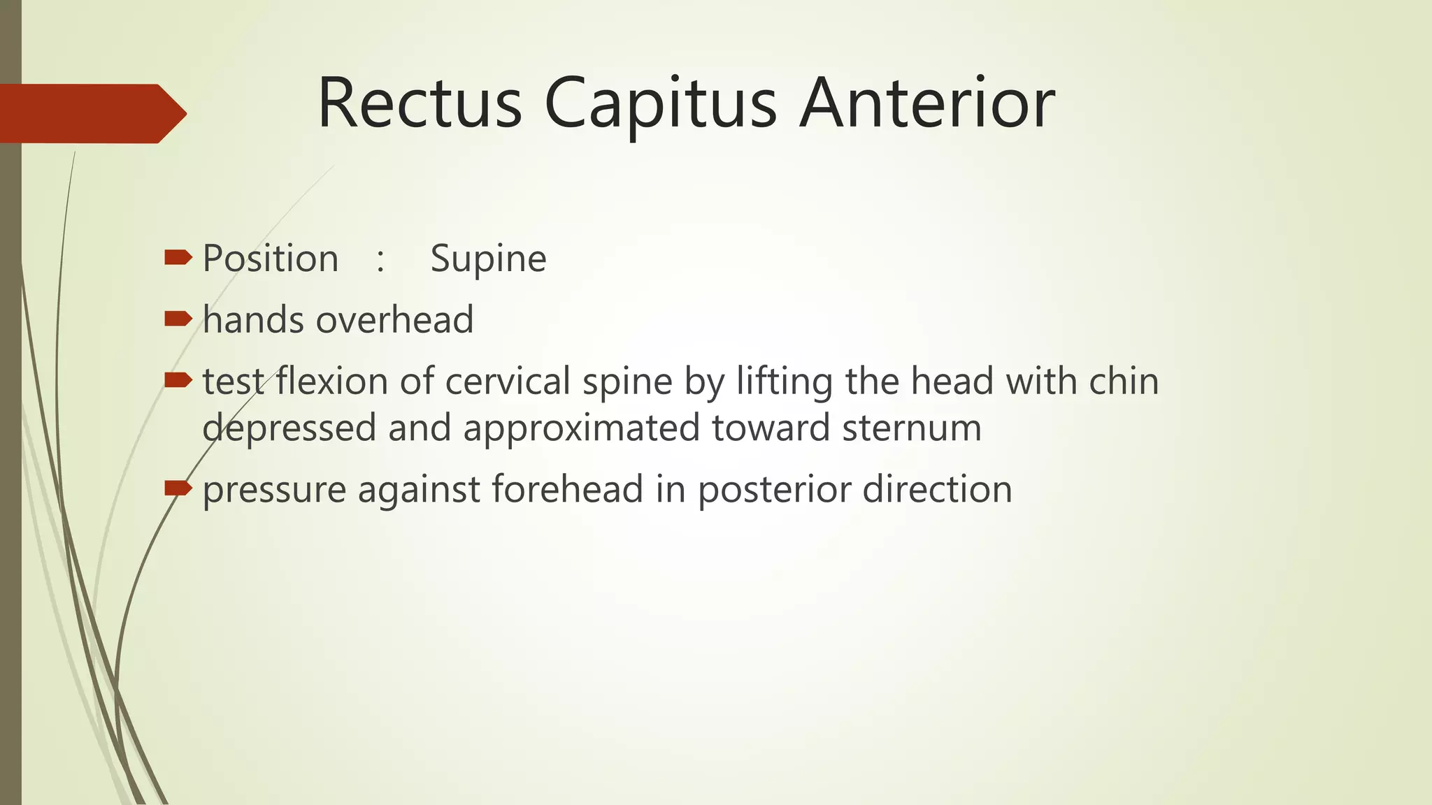 Manual Muscle Testing For Trunk, Neck & Face | PPTX