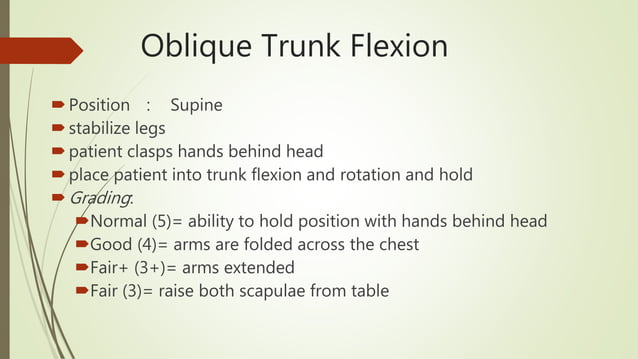 Manual Muscle Testing For Trunk, Neck & Face | PPTX