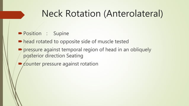 Manual Muscle Testing For Trunk, Neck & Face | PPTX