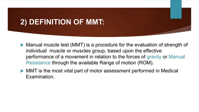 Manual muscle test (MMT) | PPTX