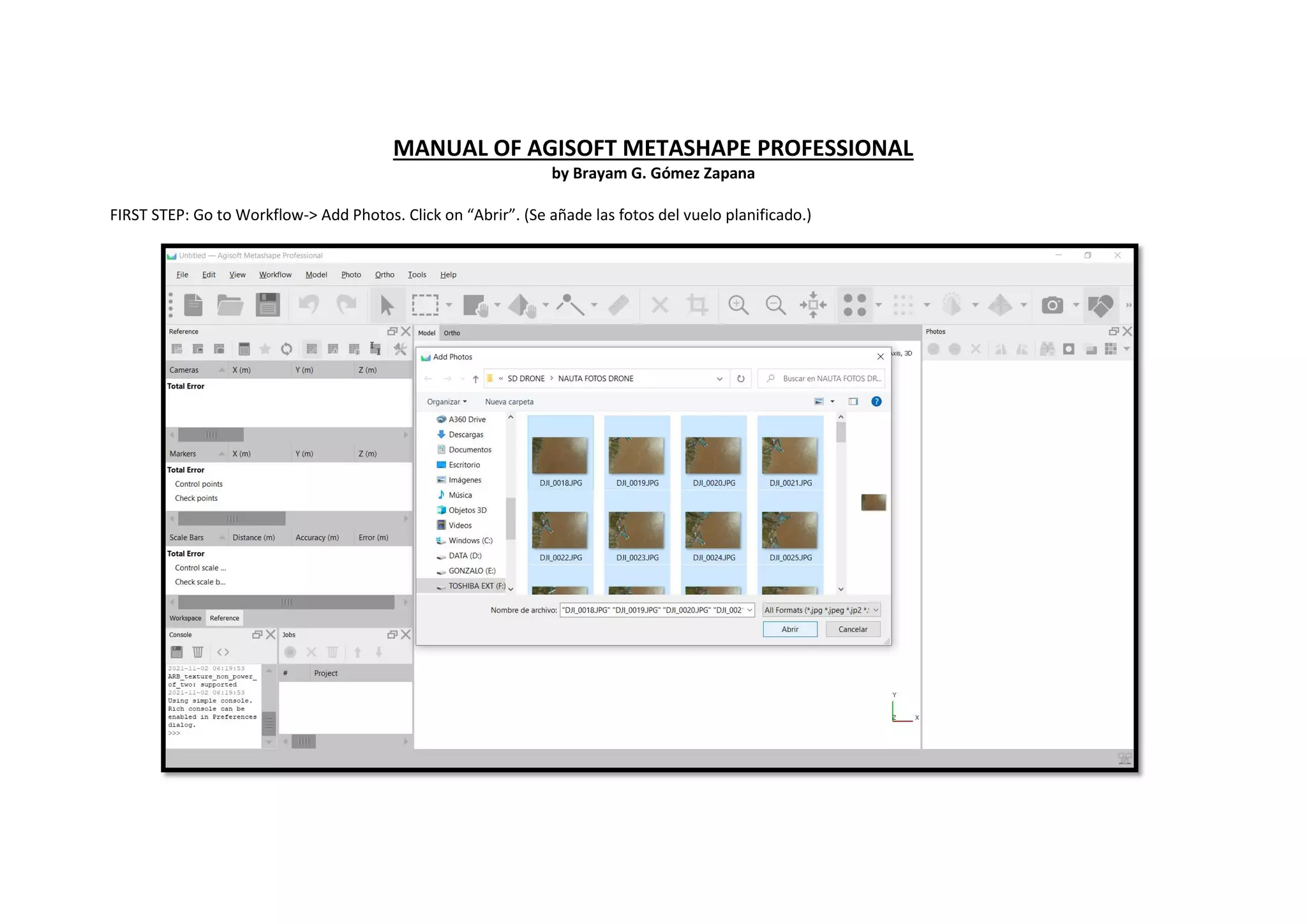 Manual of Agisoft Metashape Professional | PDF