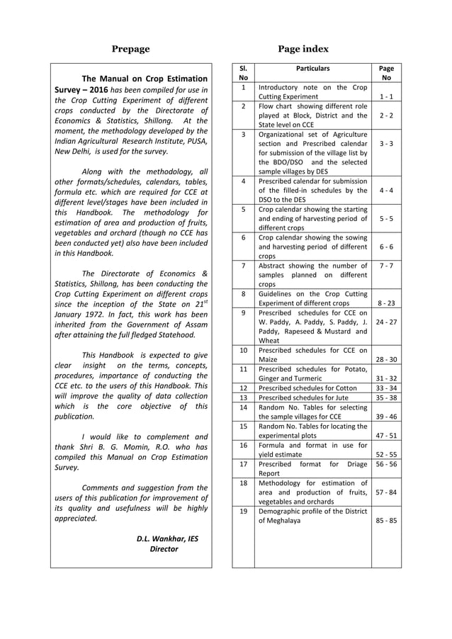 Manual Of Crop Cutting Experiment Pdf Agriculture Industries