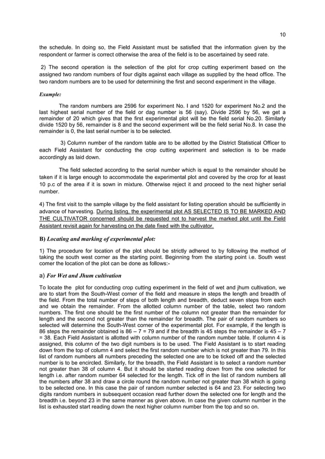 Manual of Crop Cutting Experiment.PDF | Agriculture | Industries