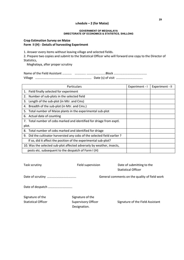 Manual of Crop Cutting Experiment.PDF | Agriculture | Industries